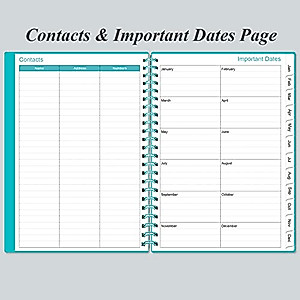 Planner 2024 - A5 Weekly & Monthly Planner & Journal to Track Goals, January 2023 - December 2023, 6.4" x 8.5" with Flexible Cover, Tabs, Strong Twin-Wire Binding, Inner Pocket