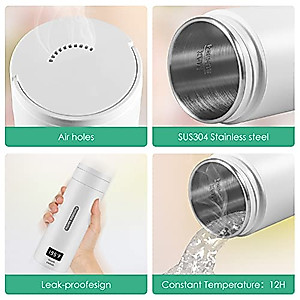 𝗨𝗽𝗴𝗿𝗮𝗱𝗲𝗱 Travel Portable Electric Kettle,380ML Small Mini Coffee Tea Kettle,One Cup Hot Water Maker with Auto Shut-Off,304 Stainless Fast Water Boiler with Four-Speed Temperature Adjustment