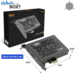 Pyle Live Gamer HDMI 4K Live Record and Stream, Multi Video Format Support, Audio-VideoLine in/Out, Super High Speed, Real Time Gameplay, Conference Live Broadcast, PCI-E Gen2 - PLINK4