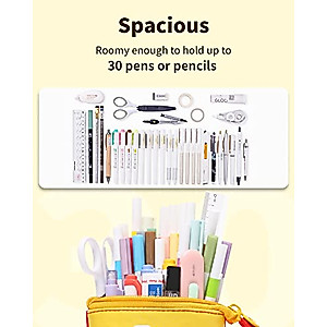 Sooez Standing Pencil Case, Cute French Fries Pop Up Pencil Case, Durable Pen Pouch, Telescopic Pencil Holder, Kawaii Stand Up Pencil Case, Spacious Pencil Pouch Portable Pencil Bag for School Office