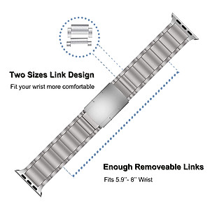 Yeejok Compatible for Apple Watch Ultra 2 Bands 49mm Titanium Metal for Men Women, Compatible for Apple Watch Series 10 Band 46mm, Compatible for Apple Watch Series 9 Band, iwatch 45mm 44mm 42mm Silver