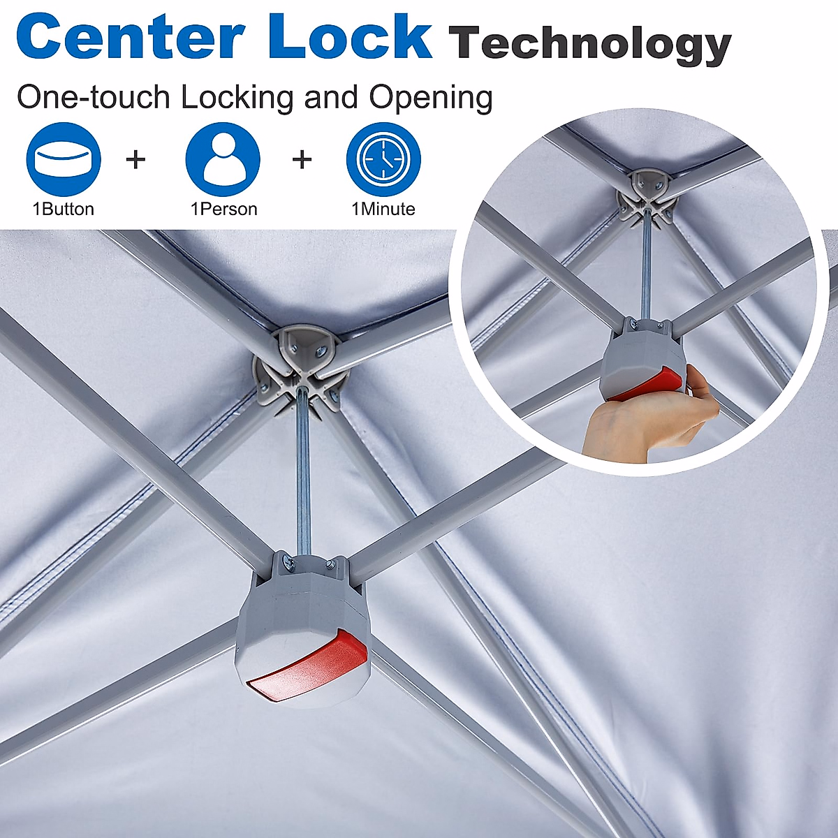 MASTERCANOPY Pop-Up Canopy Tent 13x13 Instant Shelter Outdoor Canopy with Wheeled Bag (White)