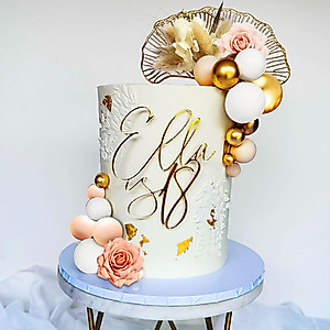 JeVenis Natural White Boho Cake Topper Boho Cake Decorations Cake Flowers Decorations Floral Cake Topper for Baby Shower Wedding Bridal Birthday Party Supplies