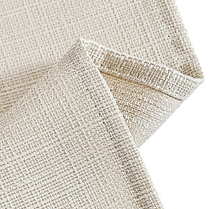 jinchan Beige Kitchen Curtains 36 Inch Linen Textured Tier Curtains Tab Top Cafe Curtains Farmhouse Short Small Window Curtains Light Filtering for Country Rustic Bathroom Laundry Room RV 2 Panels