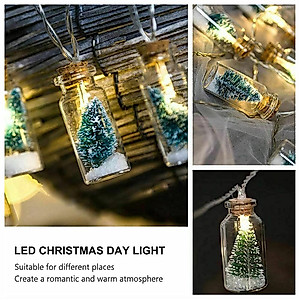 10LED Christmas Decorations Light,Mini Snow Globe Bulb Snowflake Xmas Tree Battery String Lights,Wishing Bottle Decor Indoor Outdoor Fairy Light for Home New Year Party Warm White (A, 4.9FT 10LED)