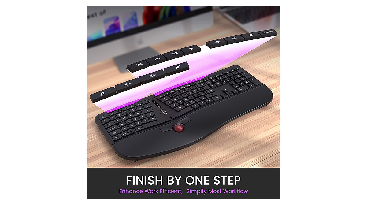 Ergonomic Keyboard & Trackball Combo - Ultimate Comfort