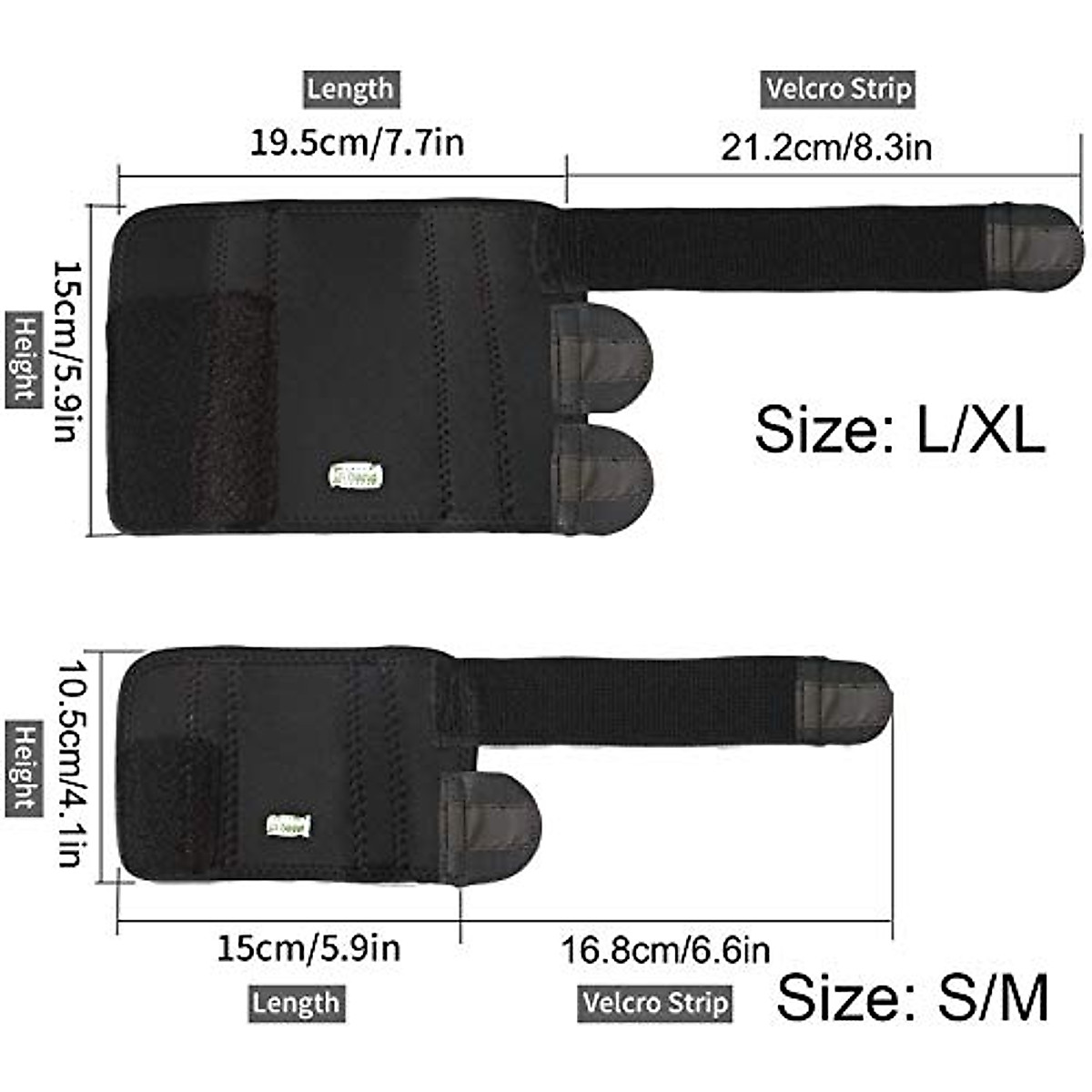 IN HAND Dog Leg Brace, Pair of Dog Canine Leg Wrap Front Leg Compression Brace with Metal Strips & Safety Reflective Straps, Protects Wounds Brace Heals and Prevents Injuries and Sprains