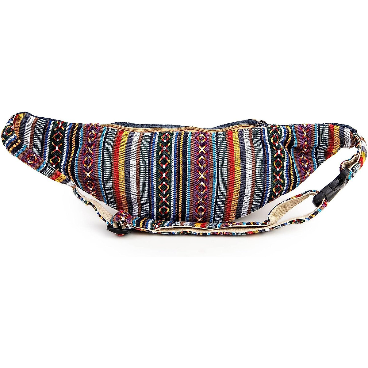 Freakmandu Eco-Friendly Boho Hippie Style Hemp Fanny Pack Blue Hip Waist Bag for Hiking Running Jogging (Azure)