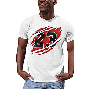 23 SLASH Shirt to Match Jordan Retro Sneakers Low Mid High 1 2 3 4 5, Tee to Match Jordan 1s 2s 3s 4s 5s 6s White