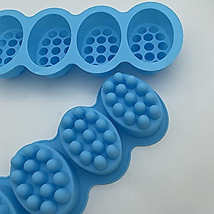 2 Pieces Silicone Massage Soap Mold Oval Massage Soap Bar Making Mould Silicon Candle Candy Chocolate Cake Baking Pan