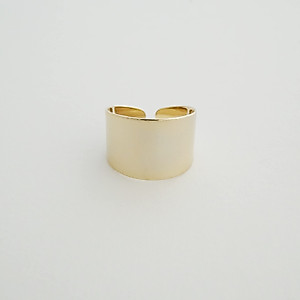 Honeycat Thick Wrap Open Band Ring in 18k Gold Plate | Minimalist, Delicate Jewelry (Gold M/L)