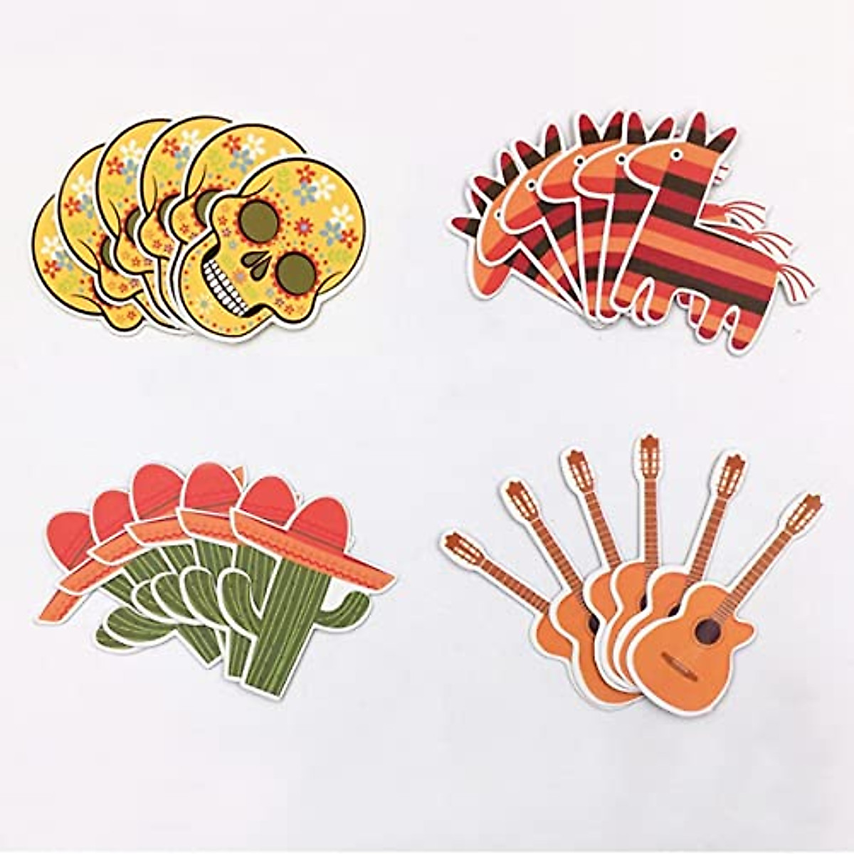 ABOOFAN Hawaiian Decor ating Hawaiian 24pcs Beautiful Guitar Insert Horse Fruit Party, Birthday (Skeleton Festival Topper Dessert Hawaii) for ating Mexican Mexican Decor