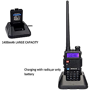 Retevis RT-5R Walkie Talkies Long Range, Dual Band 128CH High Power Handheld Two Way Radios, 1400mAh Rechargeable 2 Way Radios with Shoulder Mic, for Hunt, Hiking (2 Pack)