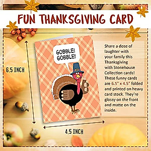 Stonehouse Collection Thanksgiving Cards (Funny Assortment) - Set of 14 Boxed Cards & White Envelopes, 4.5x6.25 Folded Greeting Card w/ 7 Unique Designs, Funny Thanksgiving Cards for Family & Friends