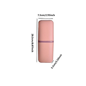 2 Pack Travel Toothbrush Holder with Cover, Portable Toothbrush Cup Case Carrier Toothpaste Set for Bathroom School Camp Business Trip (Blue Pink)