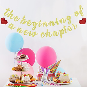 The Beginning of a New Chapter Banner, for Happy Graduation/Congrats Grad/Farewell/Moving Away/Job Change/House Warming/Happy Retirement Party Decorations