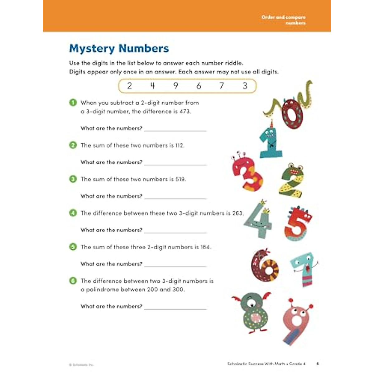 Scholastic Success with Math Grade 4 Workbook