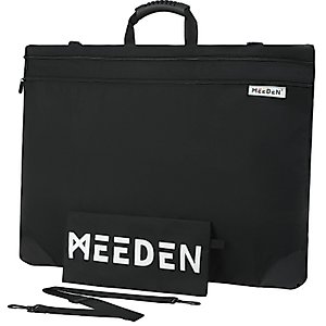 MEEDEN Soft Art Portfolio Bag: 20 X 26 Inch Light Weight Portfolio Canvas Case with Detachable Shoulder Strap -Waterproof 600D Oxford Carrying Storage Case for Canvas, Artwork, Sketching - Black