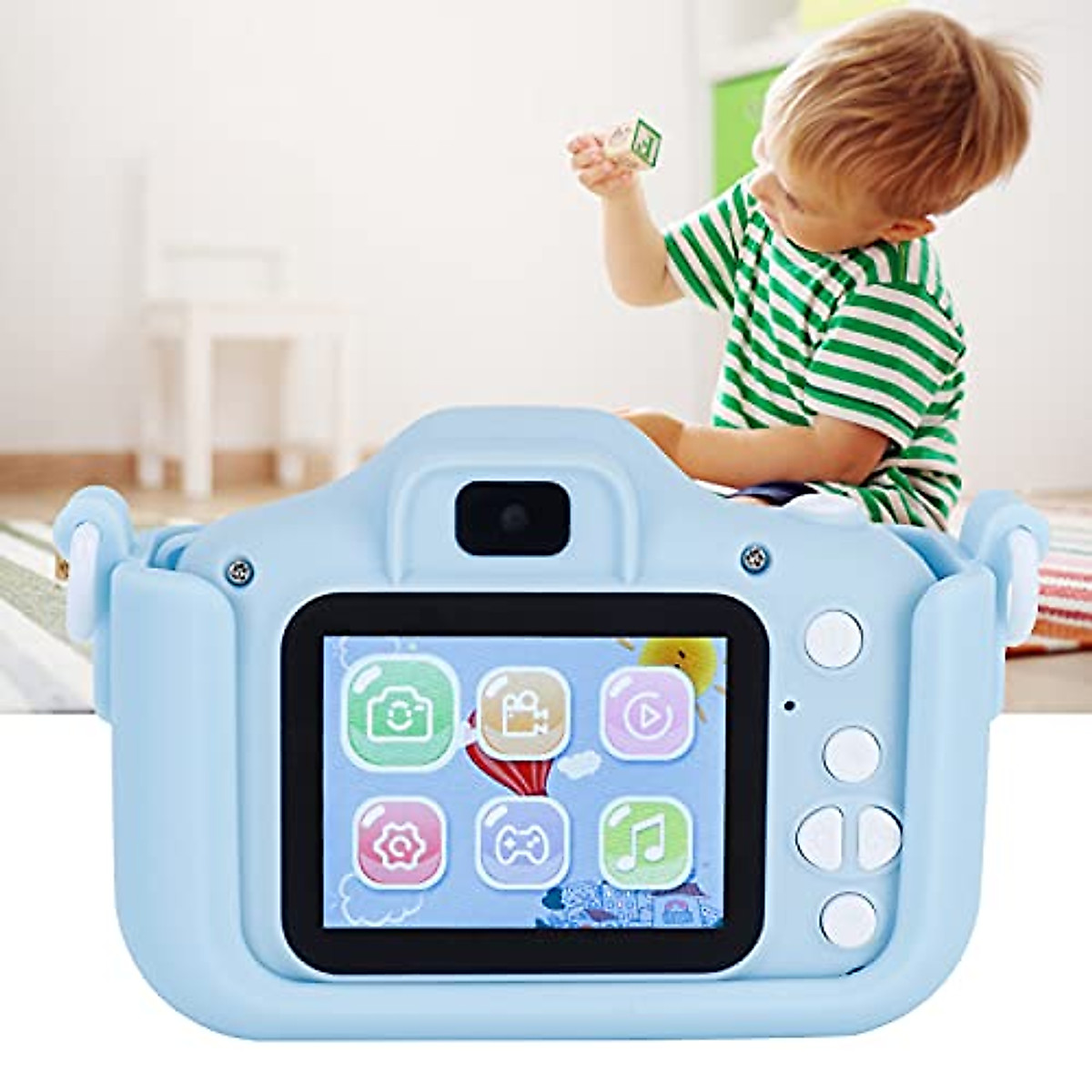Digital Camera,Toddler Camera,Children Camera 40MP Cartoon Cat Photograph Camera,Anti-Drop Children Cartoon Selfie Dual Camera with Puzzle Games Birthday Gifts(Blue)