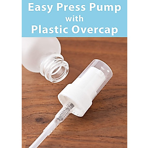 JUVITUS 1 oz / 30 ml Frosted Clear Glass Boston Round Bottle with White Treatment Pump (12 pack) + Funnel