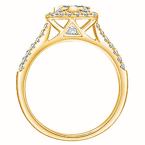 YDD Moissanite Engagement Ring for Women 10K 14K 18K Gold Engagement Ring Wedding Ring Free Engraving promise rings for her Personalized ring