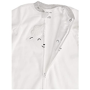 Carter's unisex baby 2-pack Microfleece Sleepbag Wearable Blanket, Grey Elephant/White Sheep, Small US