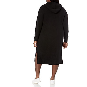The Drop Women's Claudia Cuddle Hoodie Midi Dress, Black, M