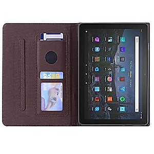 GREYKA Tablet PC Case Compatible with All-New Kindle Fire 7 Tablet (7", 12th Generation, 2022 Release) Case PU & TPU Tablet Case Kickstand Tablet Case Card Slot Case Tablet Protection (Color : Brown)