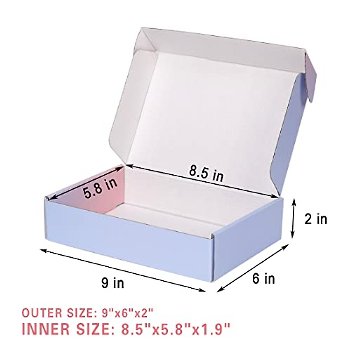 DERZIFUN 30 Pack 9x6x2 Inch Shipping Boxes Packaging for Small Business, Corrugated Box Mailers for Mailing, Recyclable Cardboard Packing Literature Mailer Gift Boxes