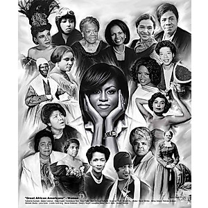 Great African American Women by Wishum Gregory, Obama Rice Parks Winfrey (20x24)