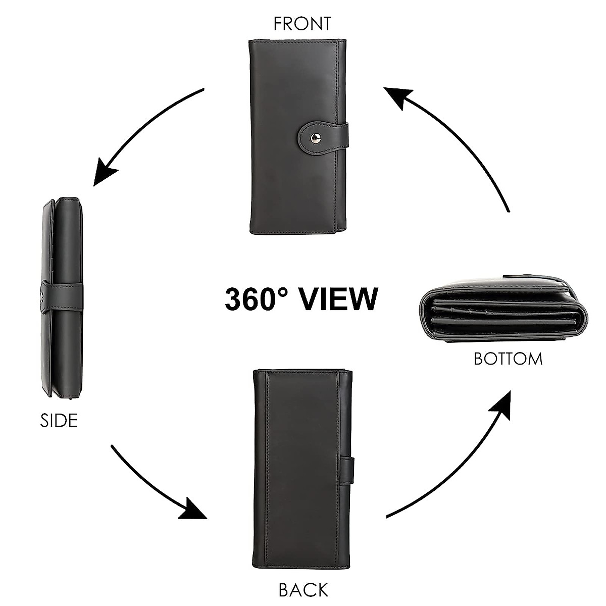 KELEEL Women's Wallet RFID Blocking Large Capacity Genuine Leather Trifold Ladies Purse Clutch Wallets Card Organizer