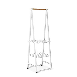 Brabantia - Linn Clothes Rack - Multi-Functional - Space Saver - Adjustable Shelves - Wardrobe Hanging - Drying Rack - Freestanding - Stable - White - Small