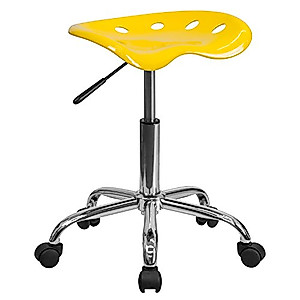 Flash Furniture Taylor Vibrant Yellow Tractor Seat and Chrome Stool