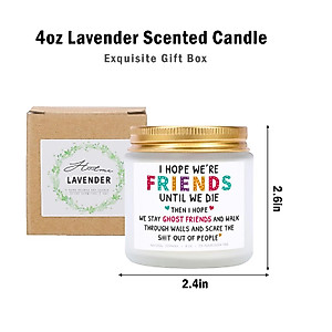 Best Friend Candles Gifts for Women, Funny Birthday Gift for Friends, Friendship Gifts for Women Friends, Sisters, BFF, Coworker, Girlfriend, Lavender Soy Candle