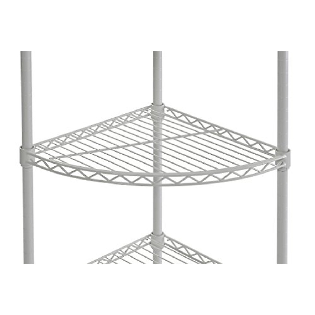 Muscle Rack WSCR141447 5-Shelf Steel Wire Corner Shelving Unit, 14" Width, 47" Height, 14" Depth , White
