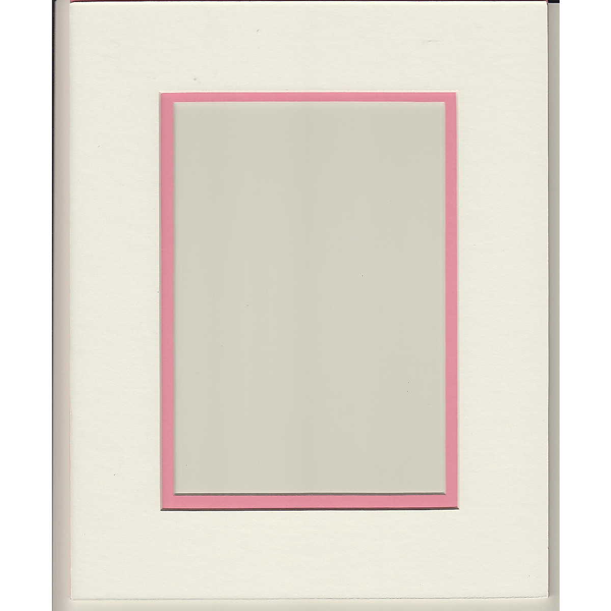 Pack of 5 11x14 White & Bubble Gum Pink Double Picture Mats Cut for 8x10 Pictures