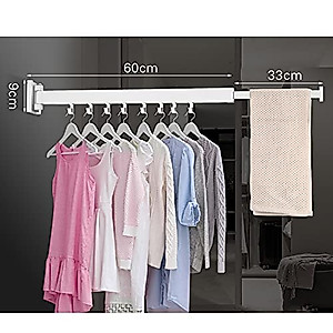 EAFTOS Wall Mounted Drying Rack Retractable Multifunctional Folding Clothes Dry Racks Clothes Hanger for Bathroom,Balcony (Color : Silver, Size : 60x9cm)