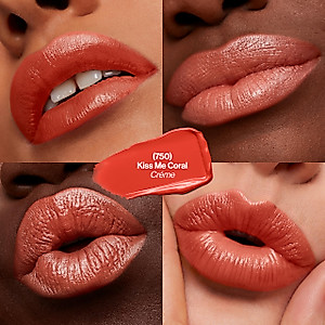 Revlon Super Lustrous Lipstick, Creamy Formula For Soft, Fuller-Looking Lips, Moisturized Feel, 750 Kiss Me Coral, 0.15 oz