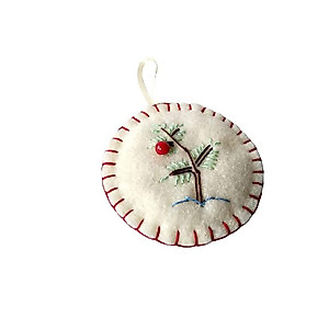 Charlie Brown Christmas Ornament - Hand Embroidered Felt Ornament