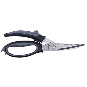 Gerior Spring Loaded Poultry Shears - Heavy Duty Kitchen Scissors for Cutting Chicken, Poultry, Game, Bone, Meat - Chopping Food, Herb - Stainless Steel - Black