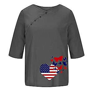 Tops for Women Short Sleeve Casual V-Neck Cross Wrap Shirts Ruched Fitted Blouse Party Club Night Womens Summer Tops for Jeans Grey