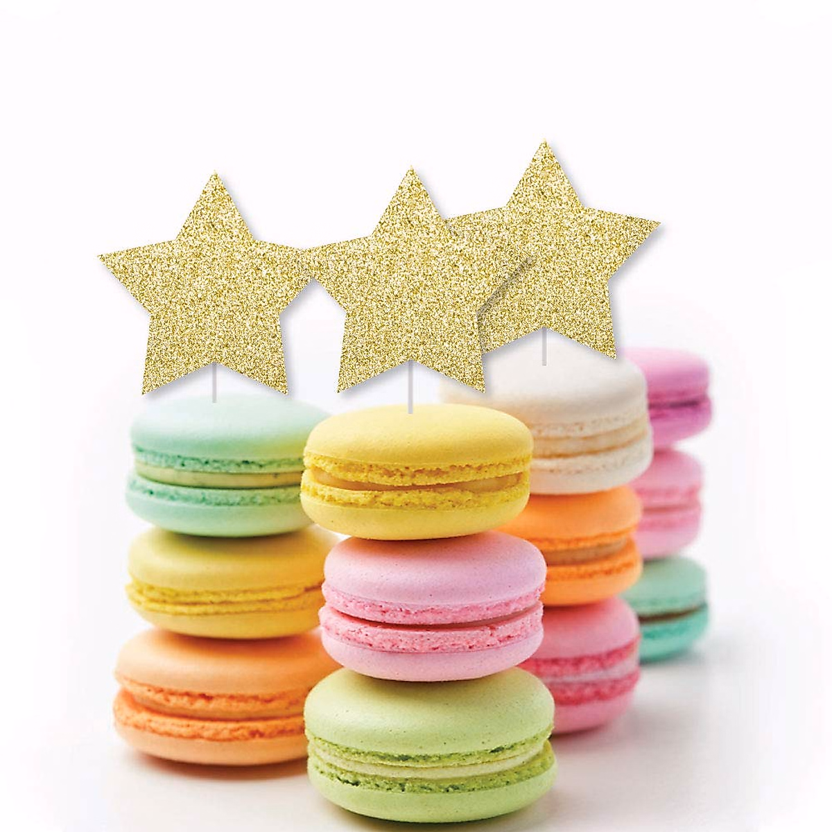 Big Dot of Happiness Gold Glitter Star - No-Mess Real Gold Glitter Cut-Outs - Party Confetti - Set of 24