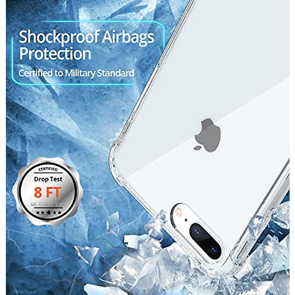 Orase Ultra Clear Series for iPhone 8 Plus Case & iPhone 7 Plus Case - Slim Fit - Shockproof - Not Yellowing - Hard Back Cover - Protective Clear Case for iPhone 8 Plus Phone Case