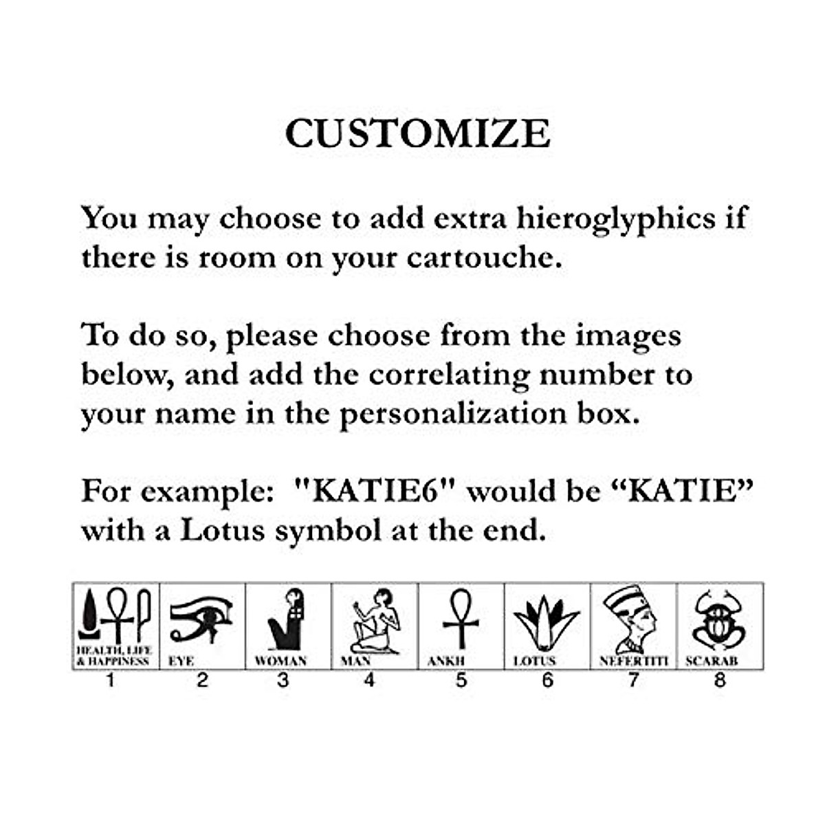 Discoveries Egyptian Imports Made in Egypt - Personalized Sterling Silver Cartouche Necklace - 1-Sided Custom Pendant Handmade in Egypt - Size: Large