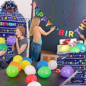 2 Pcs 80 x 60 in Jumbo Bike Gift Bags Extra Large Birthday Gift Bags for Girls Large Plastic Present Bags Birthday Gift Sack for Heavy Large Birthday Party Gifts Bags Baby Shower Favors Bag (Blue)