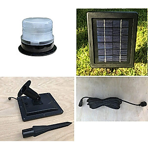 Chesapeakecrafts Solar LED Beacon for Lawn Lighthouses. Multi-Function Choose Revolving, Blinking, Steady Modes. Automatic Dusk to Dawn. Remote Solar Panel with 16 ft. Cord. Weatherproof.