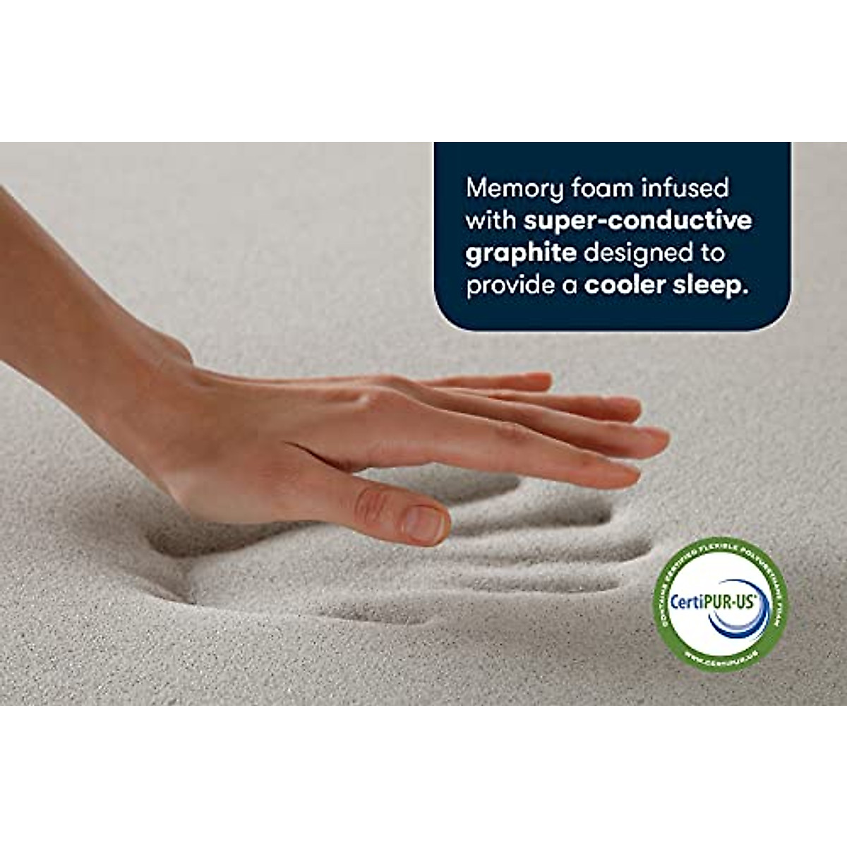 Serta Graphite Infused 2-in Memory Foam Mattress Topper, King