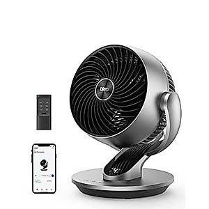 Dreo Smart Table Fans for Bedroom, 120°+90° Oscillating Fans with Remote/Voice/Wifi/Alexa Control, Powerful 70 ft Air Circulator Fan, 4 Speeds, 5 Modes, 12H Timer, 9 Inch Quiet Fan for Office, Home