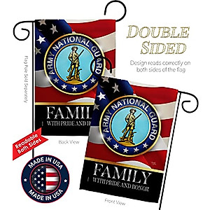 Breeze Decor Army National Guard Family Garden Flag Armed Forces ANG United State American Military Veteran Retire Official House Banner Small Yard Gift Double-Sided, Made in USA