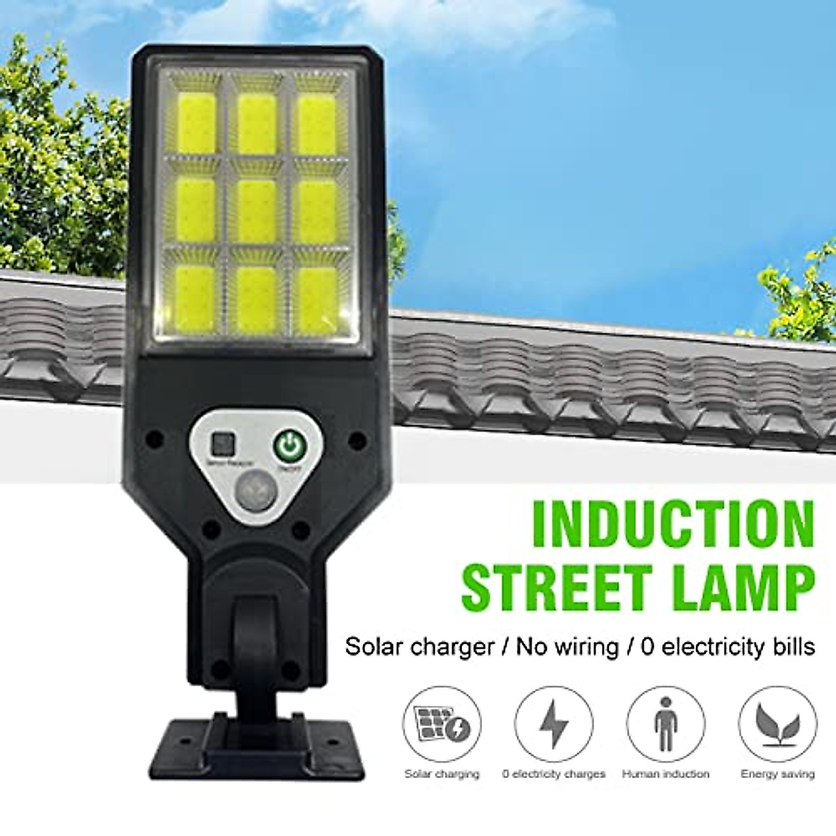 Solar Street Light Motion Sensor - IP65 Waterproof Outdoor Solar Powered Street Lights, Dusk to Dawning with Remote Control, LED Floods Light for Parking Lot, Drive-Way